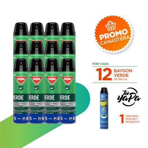 Lacanastape Baygón Verde 360ml 12 Unidades Gratis 01 Raid Mata