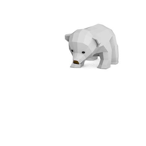 Polar Bear Cub Low Poly