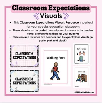 Classroom Expectations Visuals Special Education Autism Friendly
