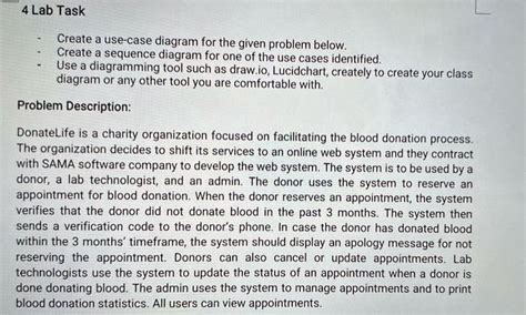 Solved Create A Use Case Diagram For The Given Problem Below Create A