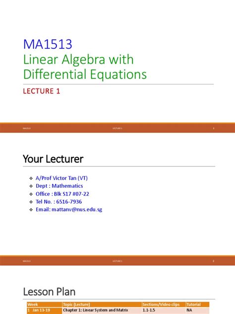 F2f Lecture 1 Slides Pdf System Of Linear Equations Algebra
