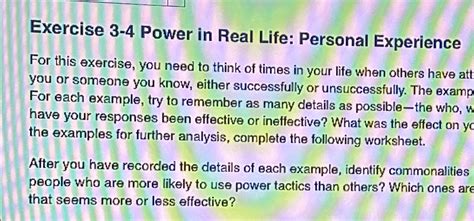solved exercise 3 4 ﻿power in real life personal