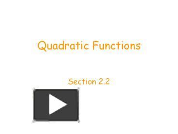 Quadratic Functions Presentation Free To Download