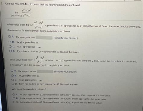 Solved Use The Two Path Test To Prove That The Following Chegg Com