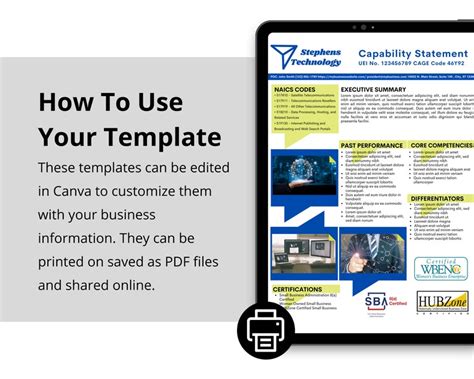 Technology Editable Capability Statement Template Business Marketing Template For Technology
