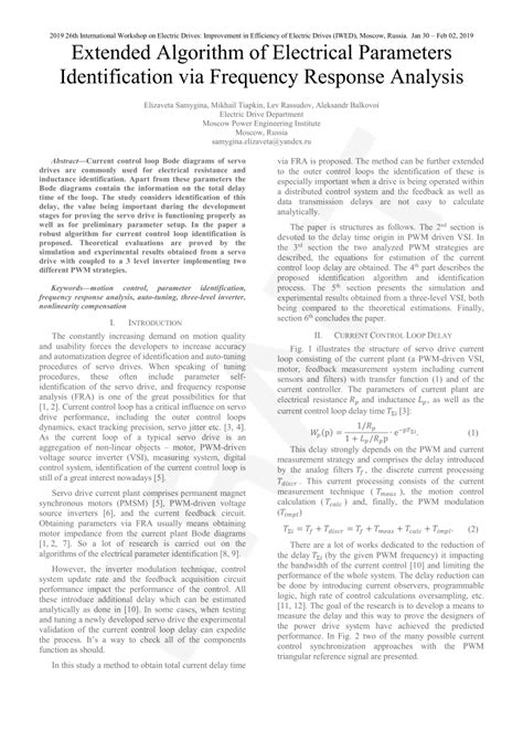 Pdf Extended Algorithm Of Electrical Parameters Identification Via Frequency Response Analysis
