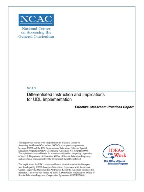 Instruction And Udl Resource Pdf Differentiated Instruction Teaching Method