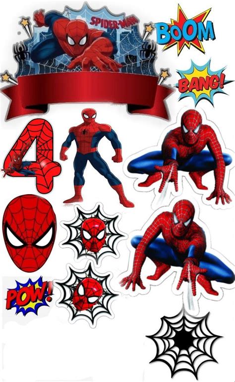 Pin By Vivi On Toper Spiderman Birthday Spiderman Cake Topper