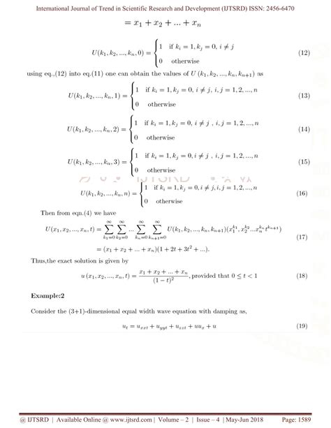 Ppt The Differential Transform Method For N 1 Dimensional Equal Width