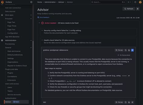 Grafana Advisor Plugin For Grafana Grafana Labs