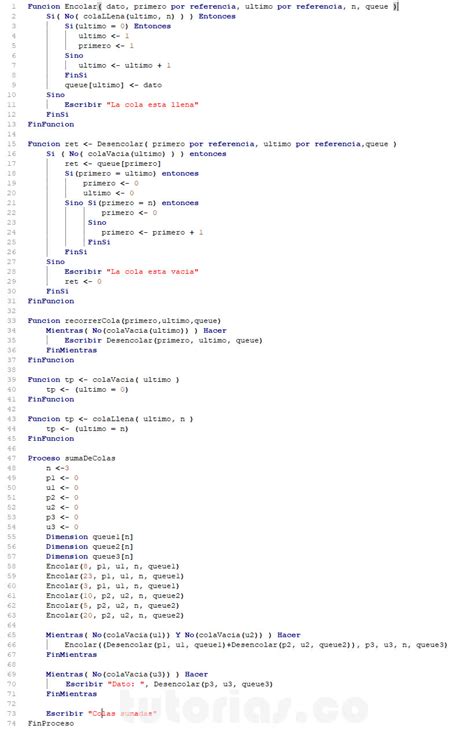 Colas PSeint Suma De Colas Tutorias Co