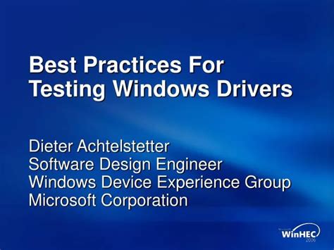 PPT Best Practices For Testing Windows Drivers PowerPoint Presentation ID