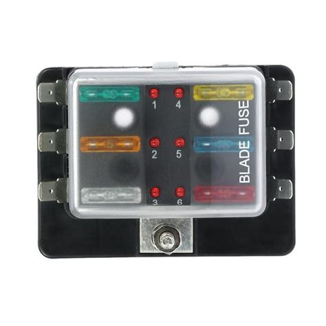 6 Way Led Illuminated Automotive Blade Fuse Holder Box Circuit Fuse Block 32v Sale Banggood
