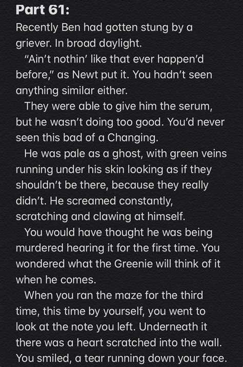 Part 61 The Glader In Me Tmr Newt Imagine Maze Runner Imagines Newt Imagines Imagine