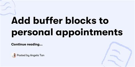 Add Buffer Blocks To Personal Appointments — Angela Tan Buymeacoffee
