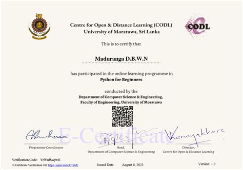 I Have Successfully Completed The Python For Beginners Course Offered By Uom 🎓 Python Uom