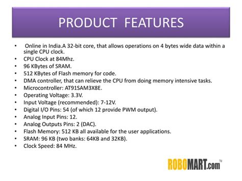 Price Of Arduino Due By ROBOMART PPT
