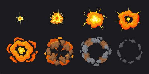 Premium Vector Explosion Animation Cartoon Explosive Smoke Sprite