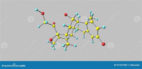 Dexamethasone Molecular Structure Isolated On Grey Stock Illustration