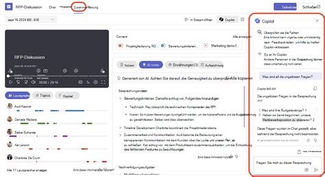 Verwenden Von Copilot In Microsoft Teams Besprechungen Microsoft Support
