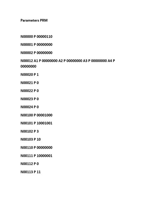 Parameters Prm Pdf