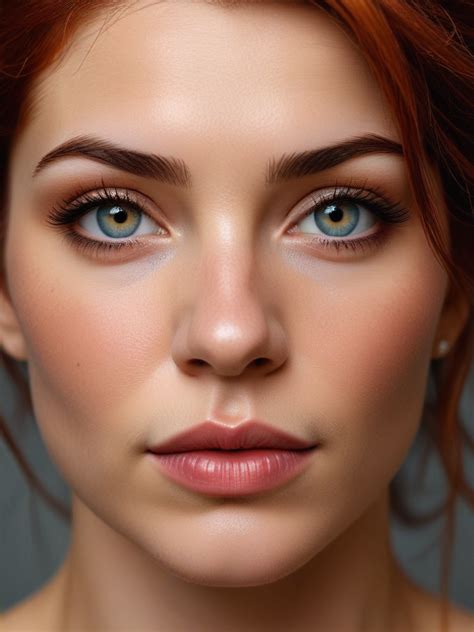 Close Up Portrait Of A Young Woman With Striking Blue Eyes