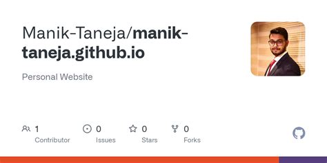 Github Manik Tanejamanik Personal Website