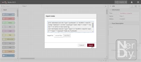 Howto Node Red Import And Export Node Code Flows Nerdiyde Diy