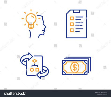 technical algorithm idea checklist icons simple stock vector royalty