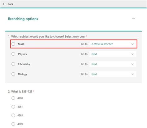 Microsoft Forms Branching Not Working Fixed Microsoft Forms Branching Not Working Fixed