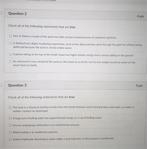 solved question 2 4 pts check all of the following