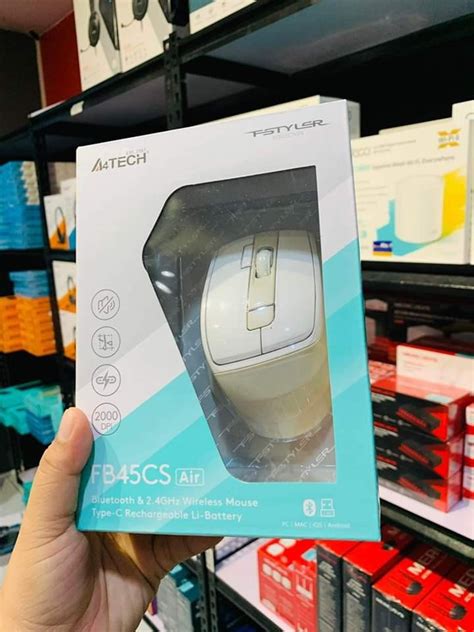 A Tech FB CS Air Fstyler Bluetooth Ghz Wireless Mouse Rechargeable Cream Beige Computers