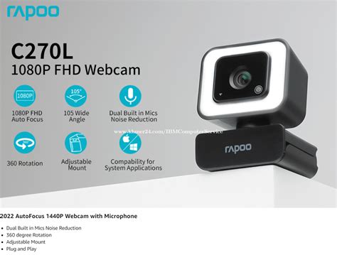 Rapoo C270l Full Hd 1080p Usb Web Camera Mini Webcam With Built In Microphone And Fill Light For