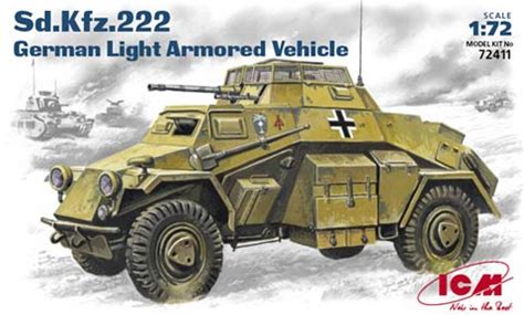 Sd Kfz 222 German Ww2 Light Armored Vehicle Icm 72411