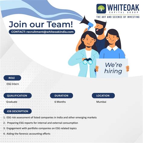 Internshipopportunities Whiteoak Capital