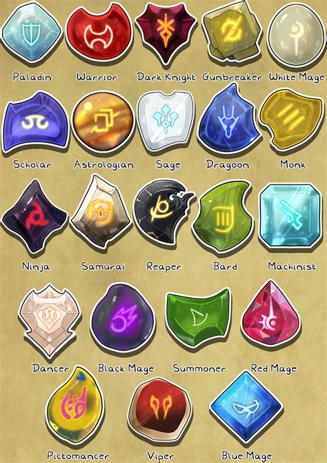 Ffxiv Job Stone Stickers Etsy