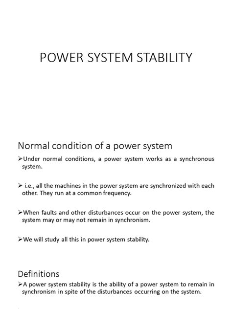 3 Stability And Its Classification Pdf Steady State Electricity