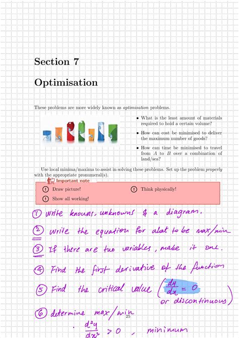 Optimisation Maximum And Minimum Questions Section 7 Optimisation