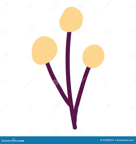 Abstract Trendy Doodle Art Set Of Hand Drawn Plant Curve Shape Object Blob Design Element