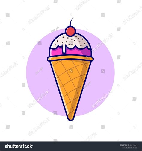 Ice Cream Cone Cartoon Icon Illustration Stock Vector Royalty Free