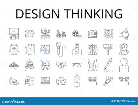 Design Thinking Line Icons Collection Creative Process Strategic