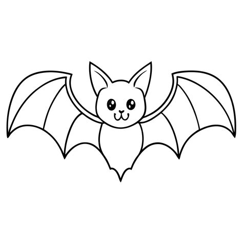 Bat Outline Illustration Simple And Spooky Design For Halloween And