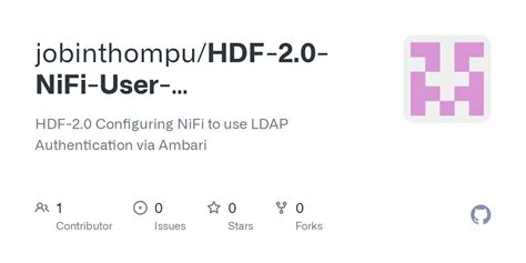 Github Jobinthompuhdf 20 Nifi User Authentication With Ldap Hdf 2