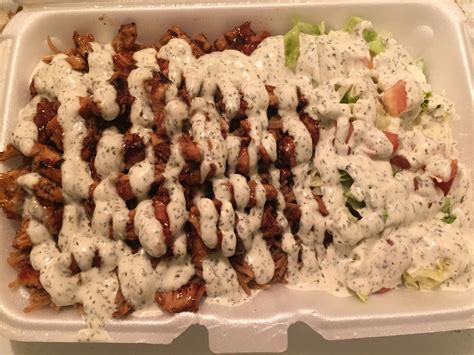 Nyc Style Chicken Over Rice With Extra White Sauce Rfoodporn