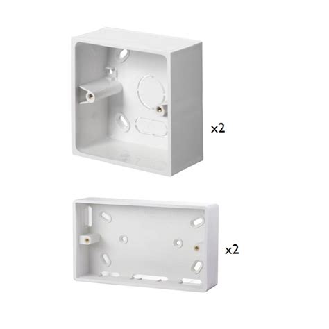 [bundle Set] 2gang 1gang Switch Socket Surface Mounting Box Standard Size White Shopee Singapore