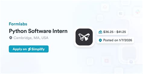 Python Software Intern Formlabs Simplify Jobs