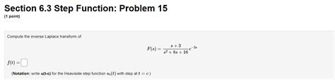 Solved Section 63 Step Function Problem 15 1 Point