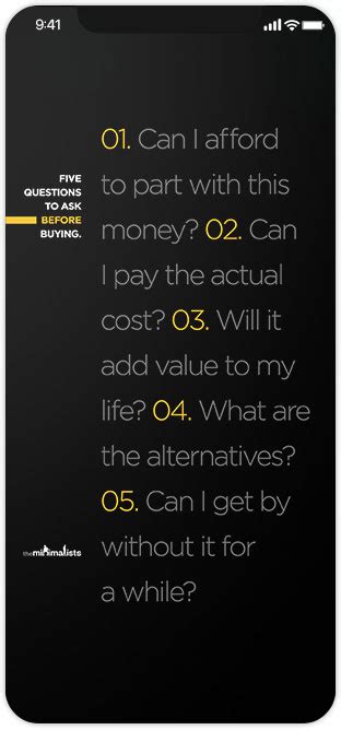 5 Questions To Ask Before Buying The Minimalists