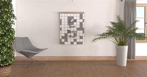 현대적인 거실 인테리어와 현대적인 가구를 조롱합니다 프리미엄 Psd 파일