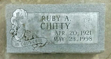 Ruby Agnes Dye Chitty 1921 1998 Find A Grave Memorial